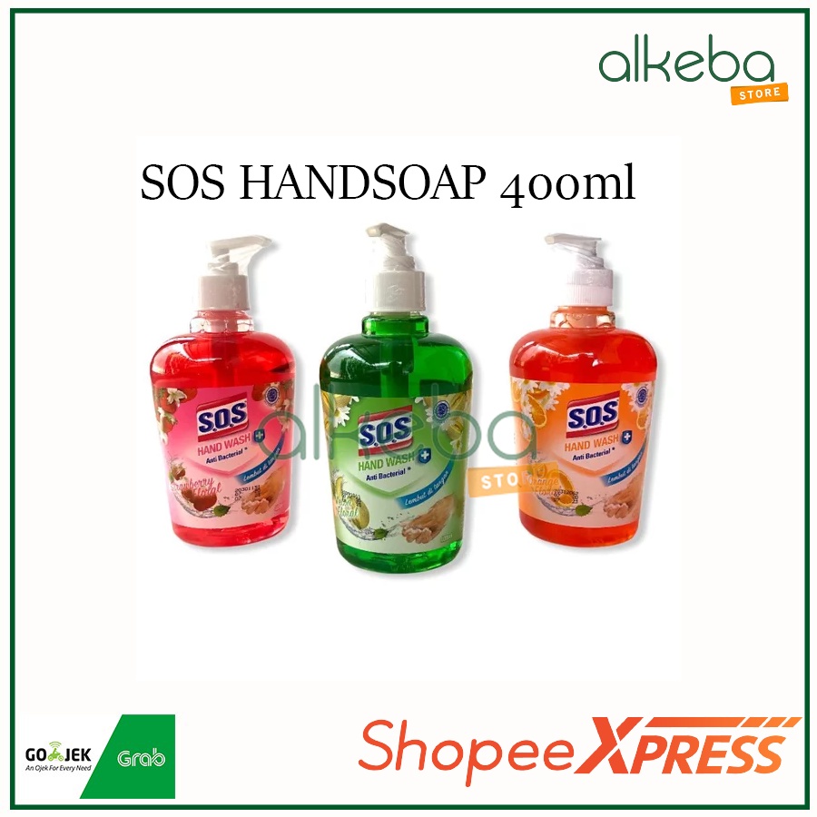 Jual SOS Handsoap Botol Pump 400 ml sabun tangan anti bakteri | Shopee ...