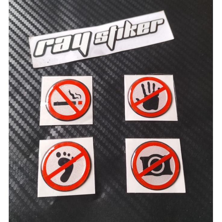 Jual STIKER TIMBUL EMBLEM 3D PERINGATAN DILARANG PEGANG.INJAK.ROKOK ...