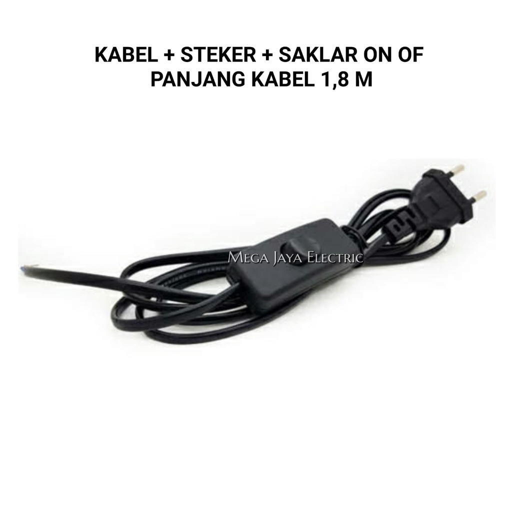 Jual KABEL + STEKER + SAKLAR ON OF / COLOKAN KABEL POWER BUNTUNG ...
