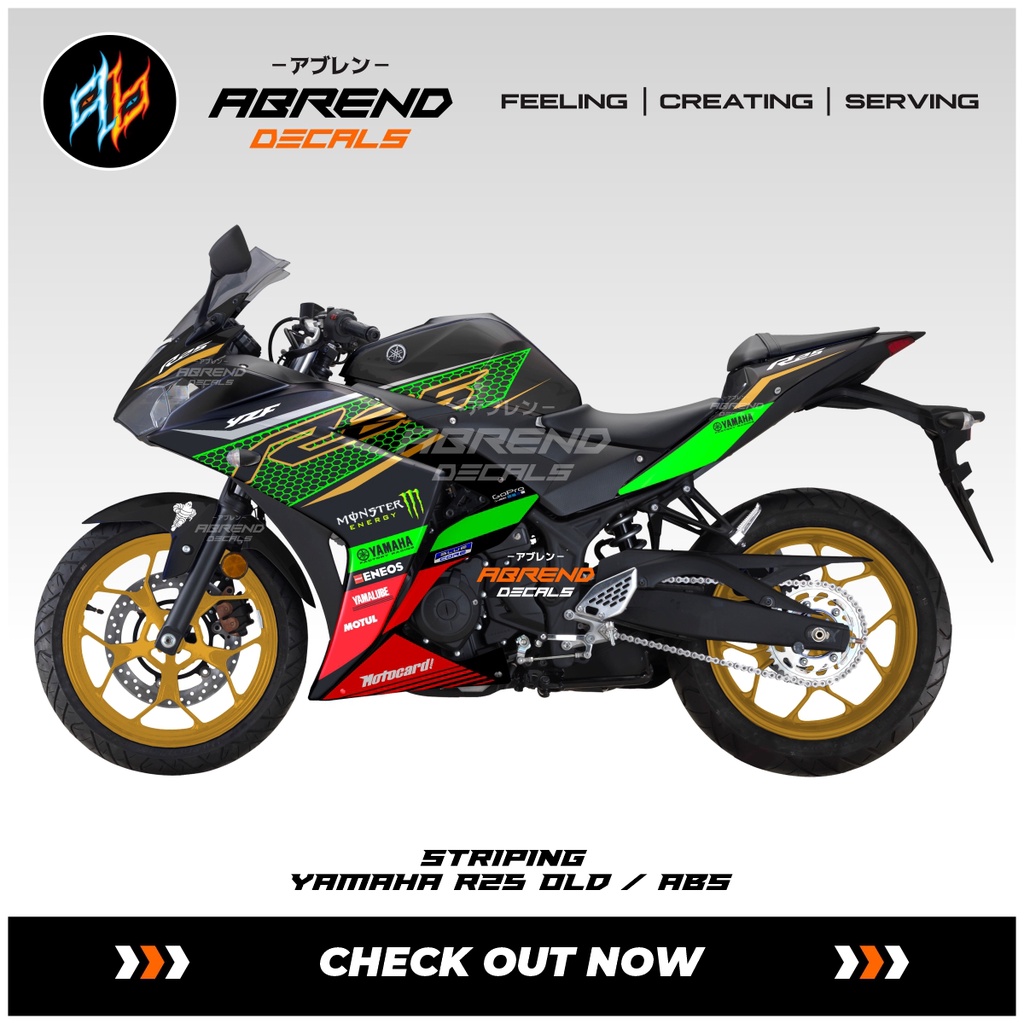 Jual Striping Yamaha R25 ABS / Old Stiker Motor R25 Livery KRT / Stock ...