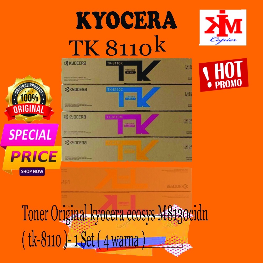 Jual Toner Original kyocera ecosys M8130cidn ( tk-8110 )- 1 Set ( CMYK ...