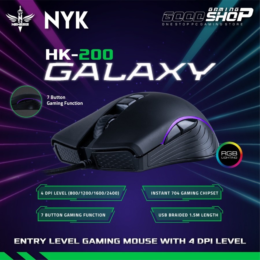 Jual NYK GALAXY HK-200 RGB - Gaming Mouse | Shopee Indonesia