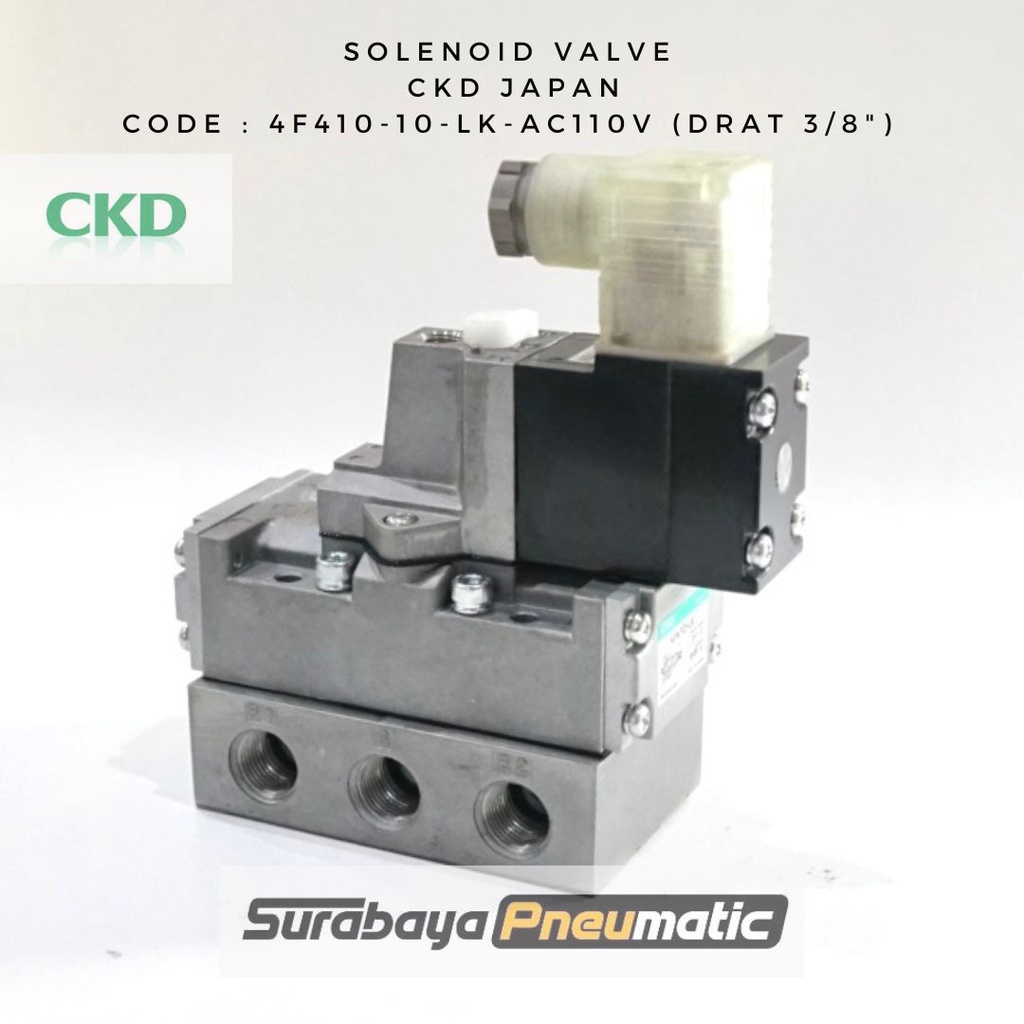 Jual CKD Japan - 4F410-10-LK-AC110V (Drat3/8") - Solenoid Valve Pneumatic | Shopee Indonesia