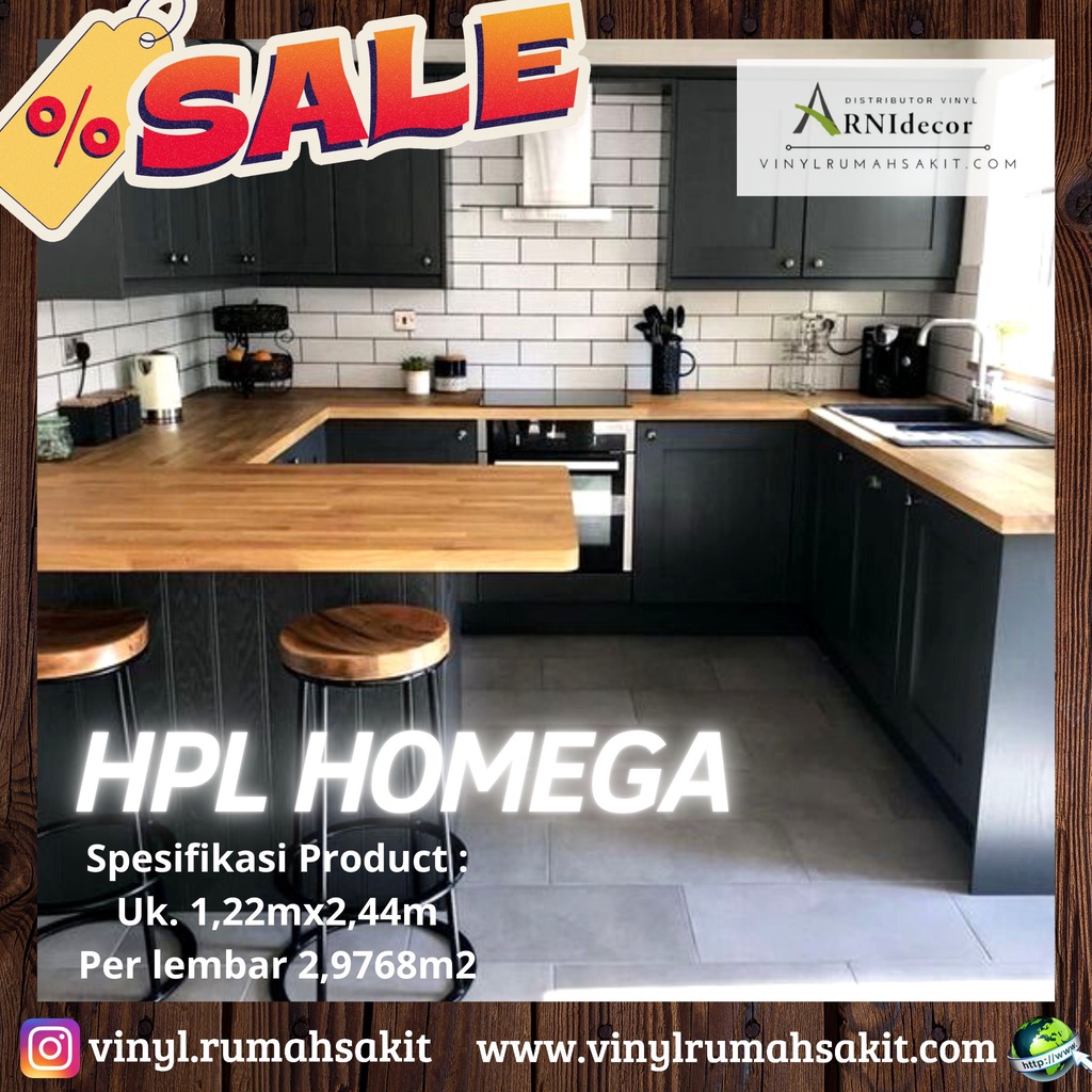 Jual TACO HPL Homega Woodgrain/Urat Kayu-Pelapis Furniture Mewah dan ...