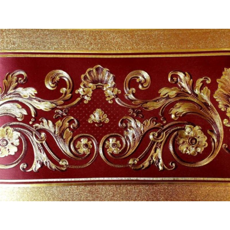 Jual jual wallpaper sticker Border Lis vinyl tebal Timbul Merah Batik ...