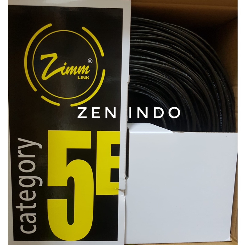 Jual Kabel Lan ZimmLink UTP Cat5E Cat 5e 1 roll 305 M Warna Hitam ...