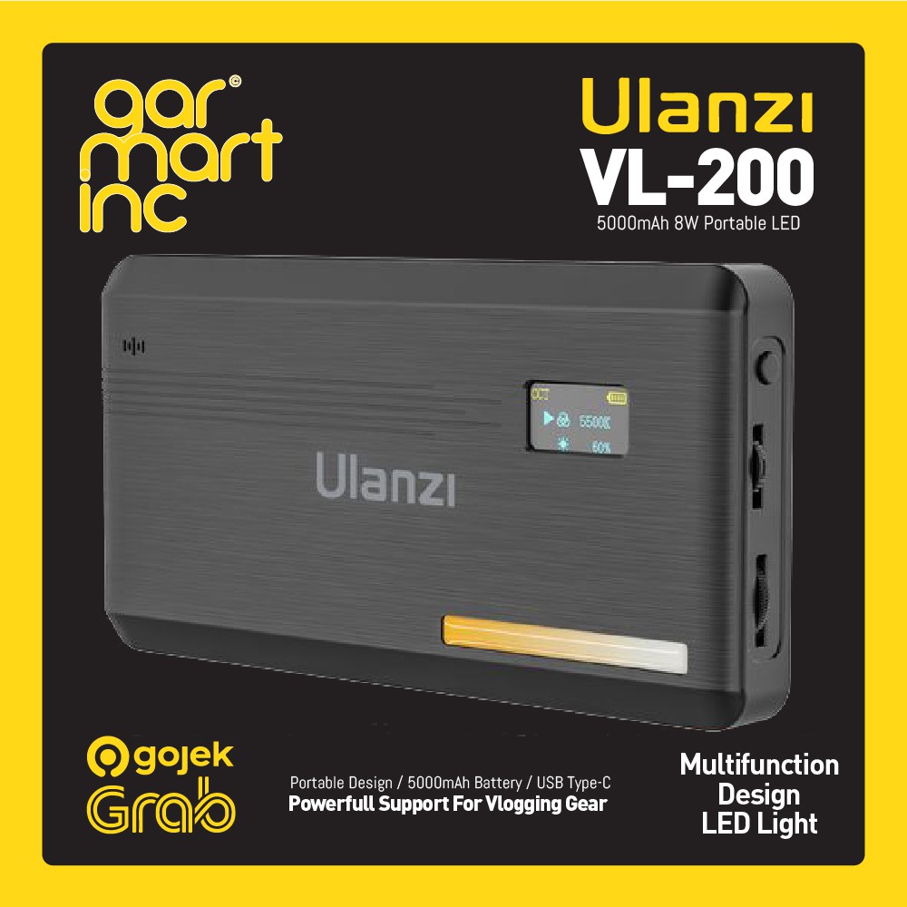 Jual Ulanzi VL200 LED Video Light Bi-Color 5000mAh Lighting WFH VL-200 ...