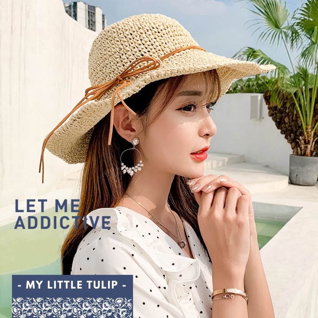 Jual Topi Anyam Cewe Topi Rotan, Straw Hat, Topi Pantai, Sun Hat Beach ...