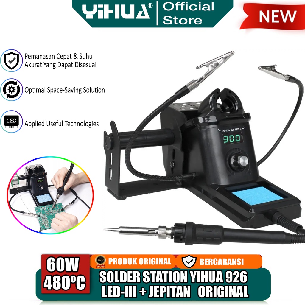 Jual Yihua 926 LED III Solder Station Anti Static + Jepitan + Dudukan Solder + Pembersih Mata ...