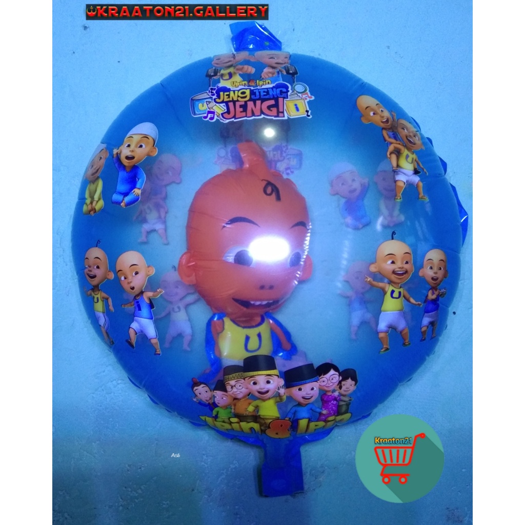 Jual Balon karakter bulat isi upin ipin / Balon isi upin ipin / Balon ...