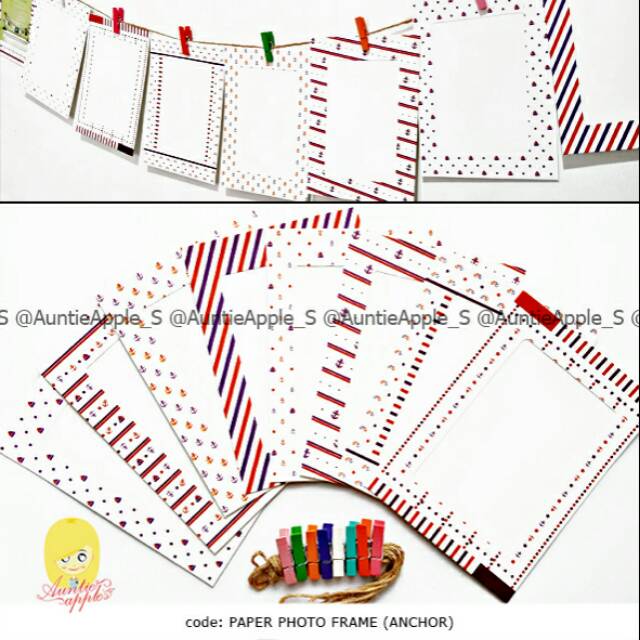 Jual PAPER PHOTO FRAME. FRAME FOTO KERTAS SET JEPITAN KAYU DAN TALI ...