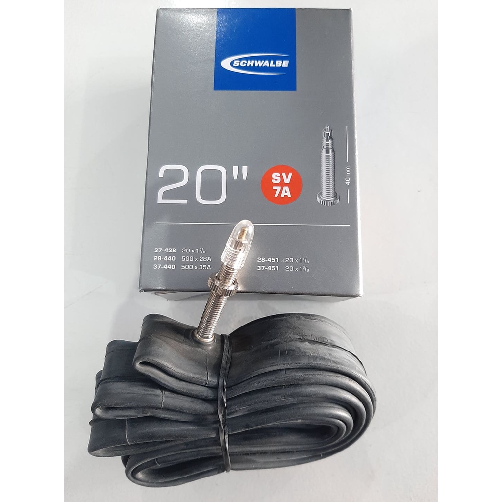 Jual Ban Dalam SCHWALBE ukuran 20 x 1 1/8 - 1 3/8 Cop PRESTA / FV/SV 40MM sepeda lipat | Shopee ...