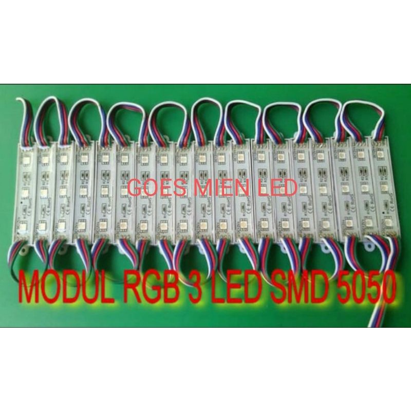 Jual modul 3 led RGB 12 volt smd 5050 per 20 biji | Shopee Indonesia