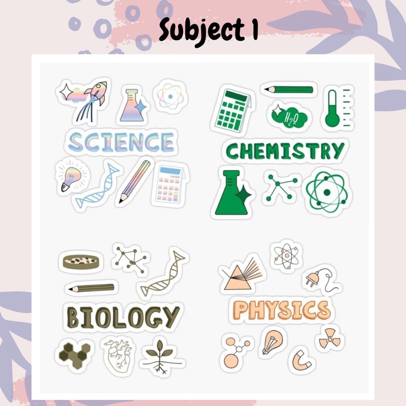 Jual (TIDAK BISA CUSTOM) Sticker School Subject / Stiker mata pelajaran ...