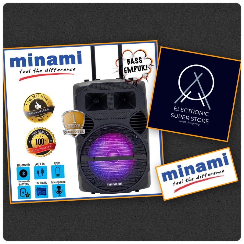 Jual SPEAKER AKTIF 12INCH MINAMI PARTY BOX 100 WIRELESS BLUETOOTH ...
