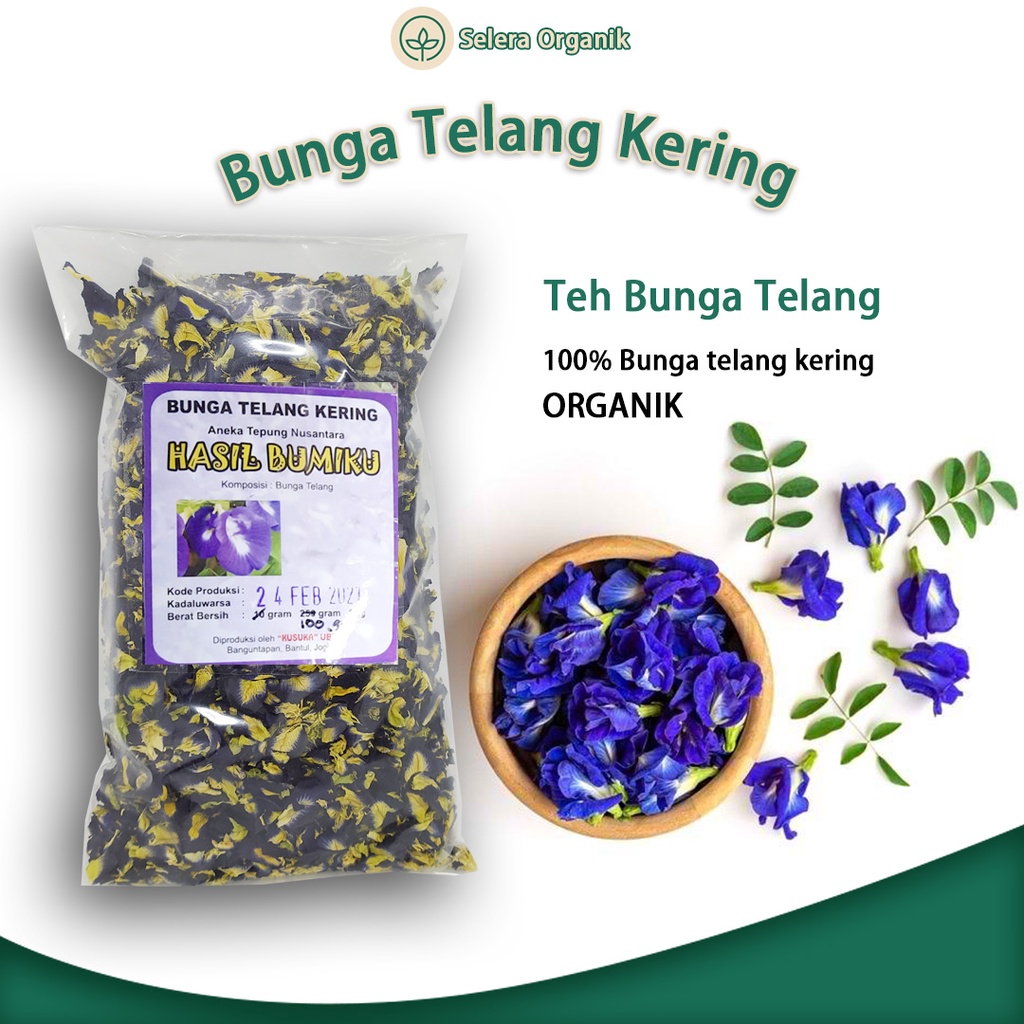 Jual Bunga Telang Kering Organik 500gr / Teh Bunga Telang Kering ...