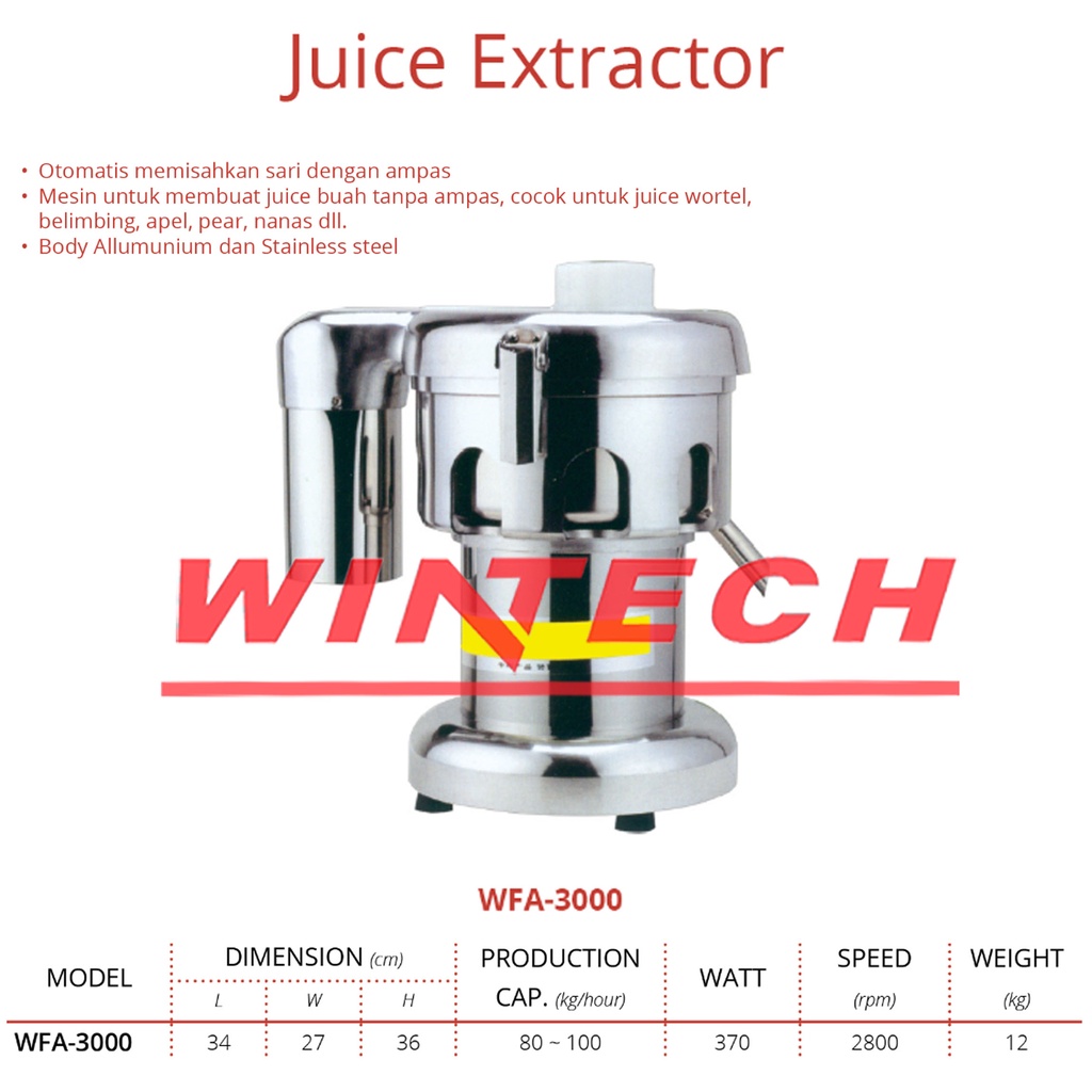 Jual Getra WFA-3000 Juice Extractor - Jus Extractor - Juicer Pemisah ...