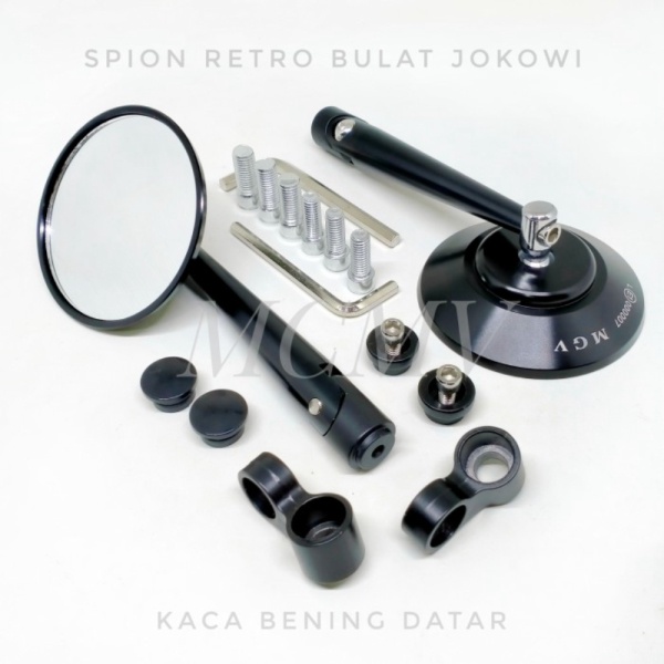 Jual Jual Spion jokowi RETRO BULAT CNC model rizoma universal kaca biru ...
