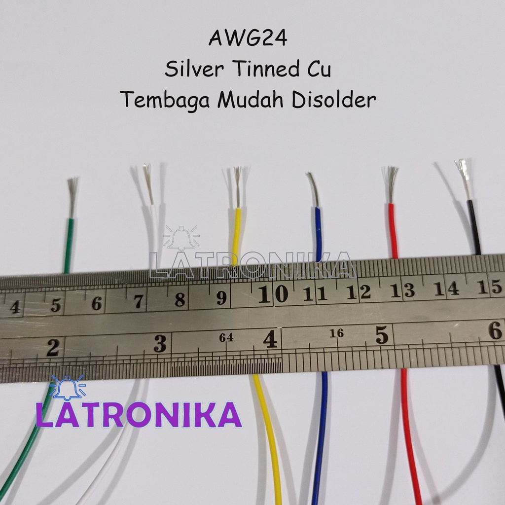 Jual Kabel AWG24 Silver Tinned Cu Tembaga Mudah Disolder Per Meter 24AWG Cable AWG 24 AWG Per M ...