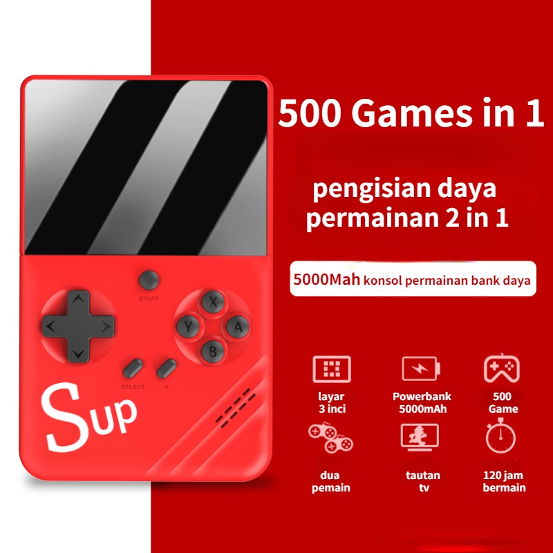 Jual Game boy Powerbank 5000 mAh 3,0 inci Gameboy Retro 500 in 1 ...