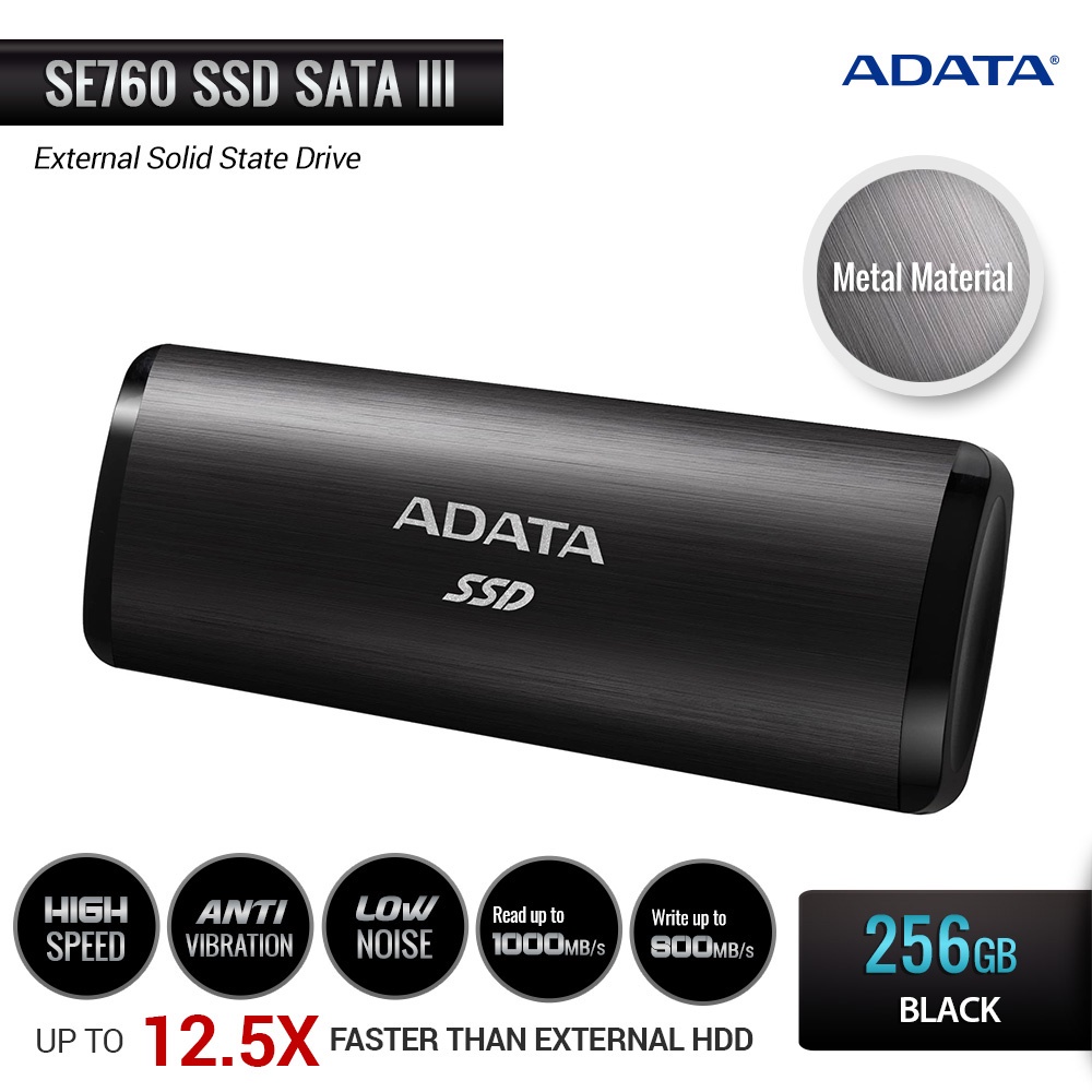 Jual ADATA SE760 SSD Eksternal USB3.2 Gen2 Type-C - 256GB | Shopee ...