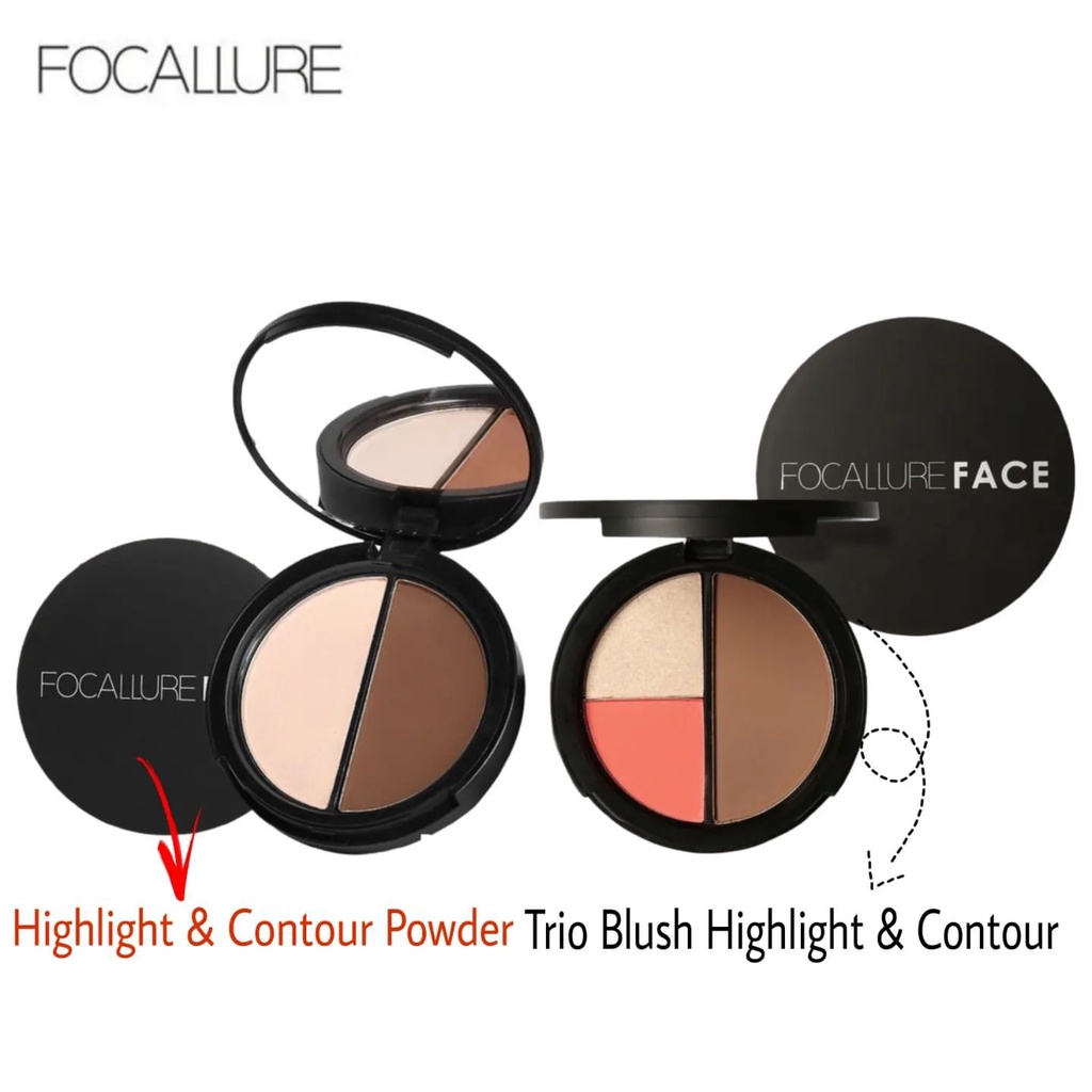 Jual FOCALLURE Face Trio Blush Highlight & Contour Powder | Shopee ...