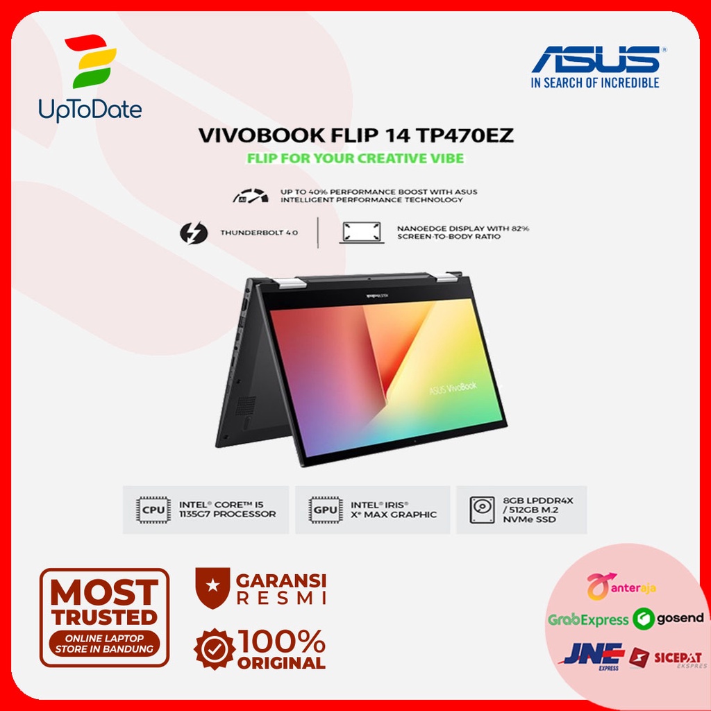 Jual ASUS VIVOBOOK FLIP 14 TP470EZ-VIPS551 i5-1135G7 8GB 512GB W11 OHS ...
