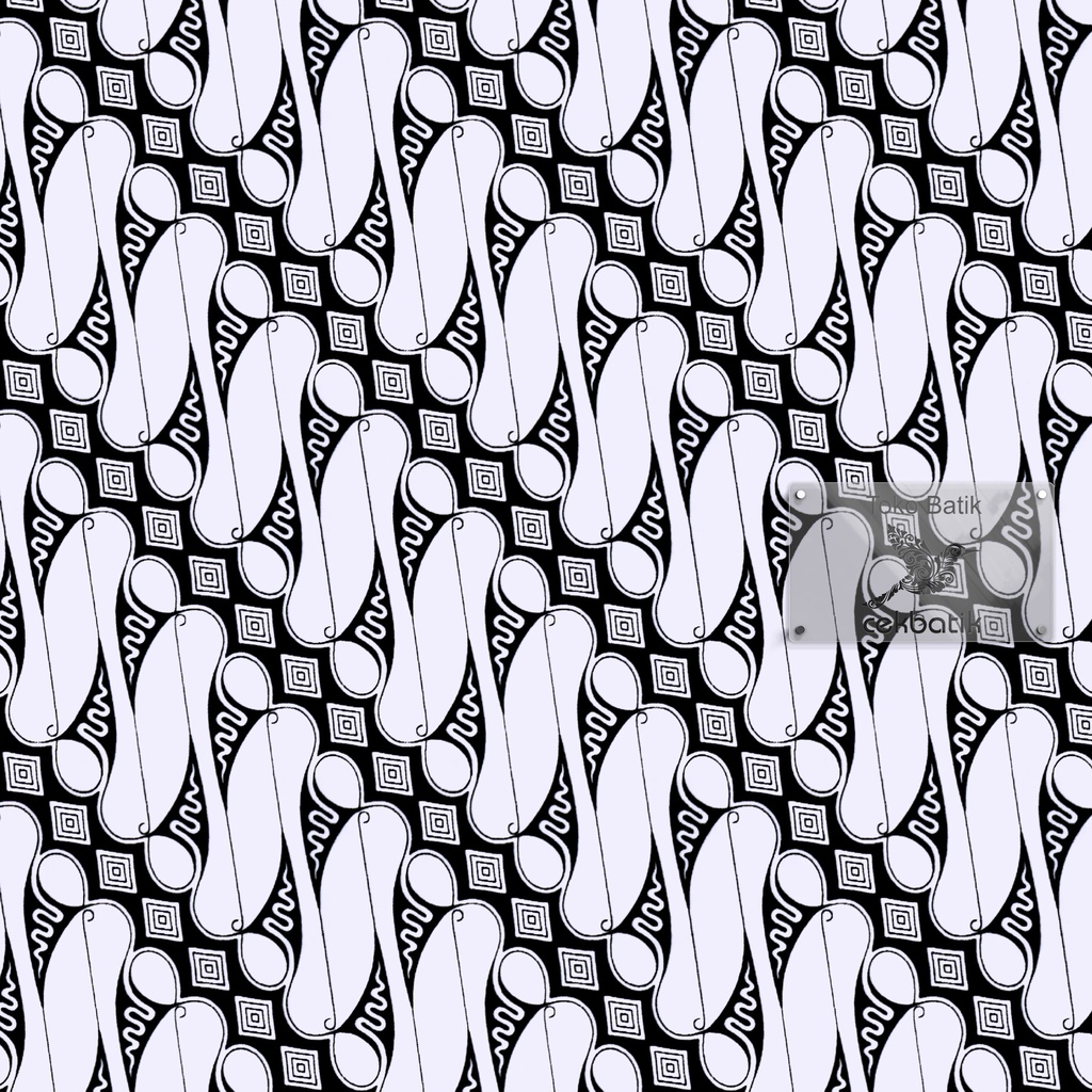 Jual kain batik - Motif Batik Parang Hitam Putih V96 Classic | Shopee ...