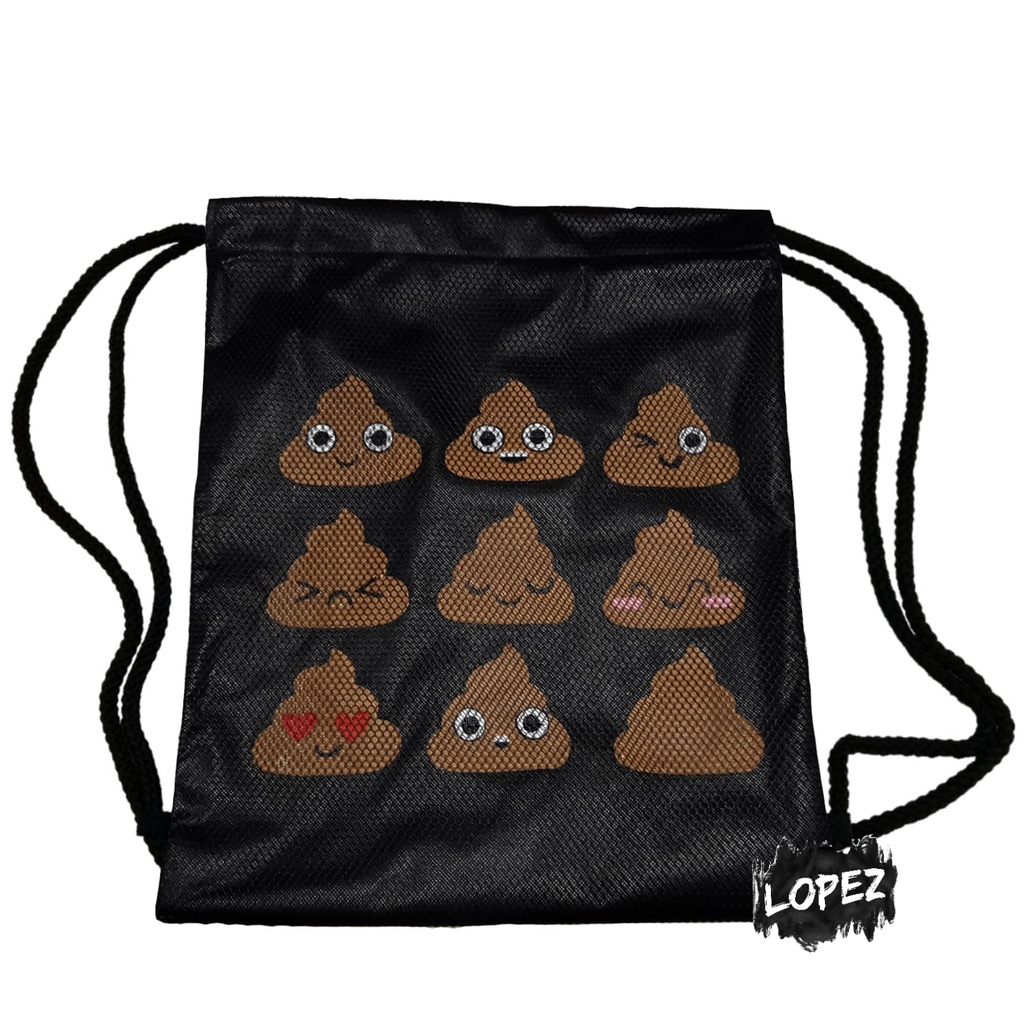 Jual Tas Jaring Poop Emoji / Tas Ransel Pile of Poo Emoticon / Backpack ...