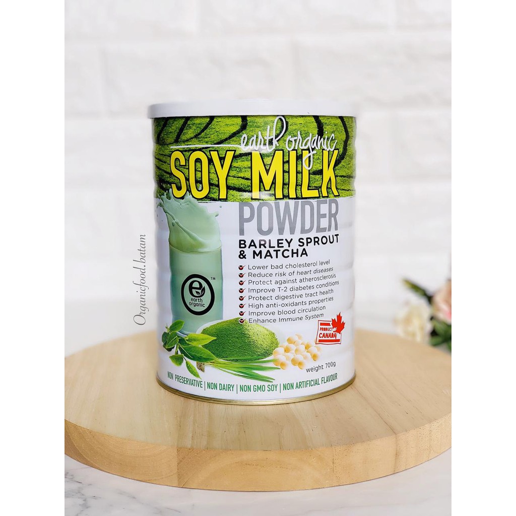 Jual ORGANIC BARLEY SPROUT & MATCHA SOY MILK POWDER (700G) | Shopee ...