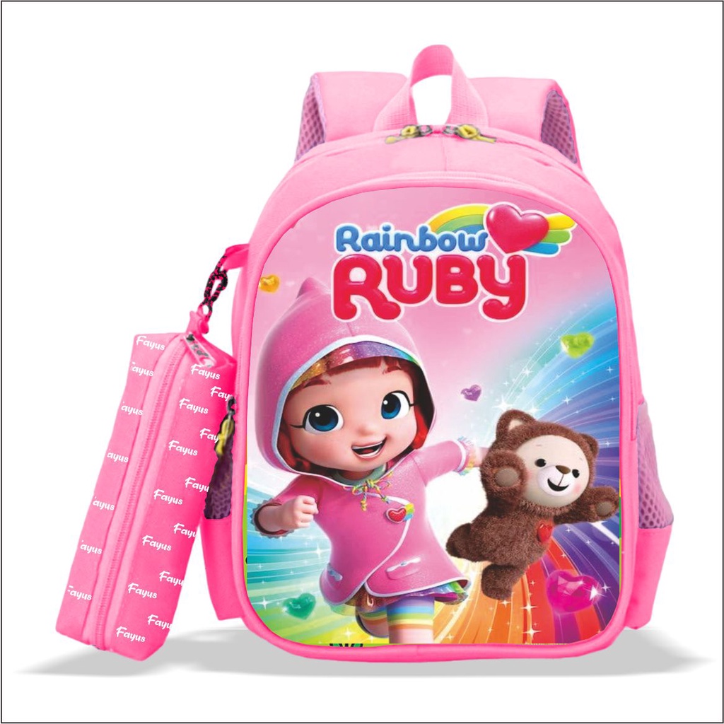 Jual FAYUS Tas anak sekolah perempuan PAUD TK SD terbaru 2022 RAINBOW RUBY bisa bayar ditempat ...