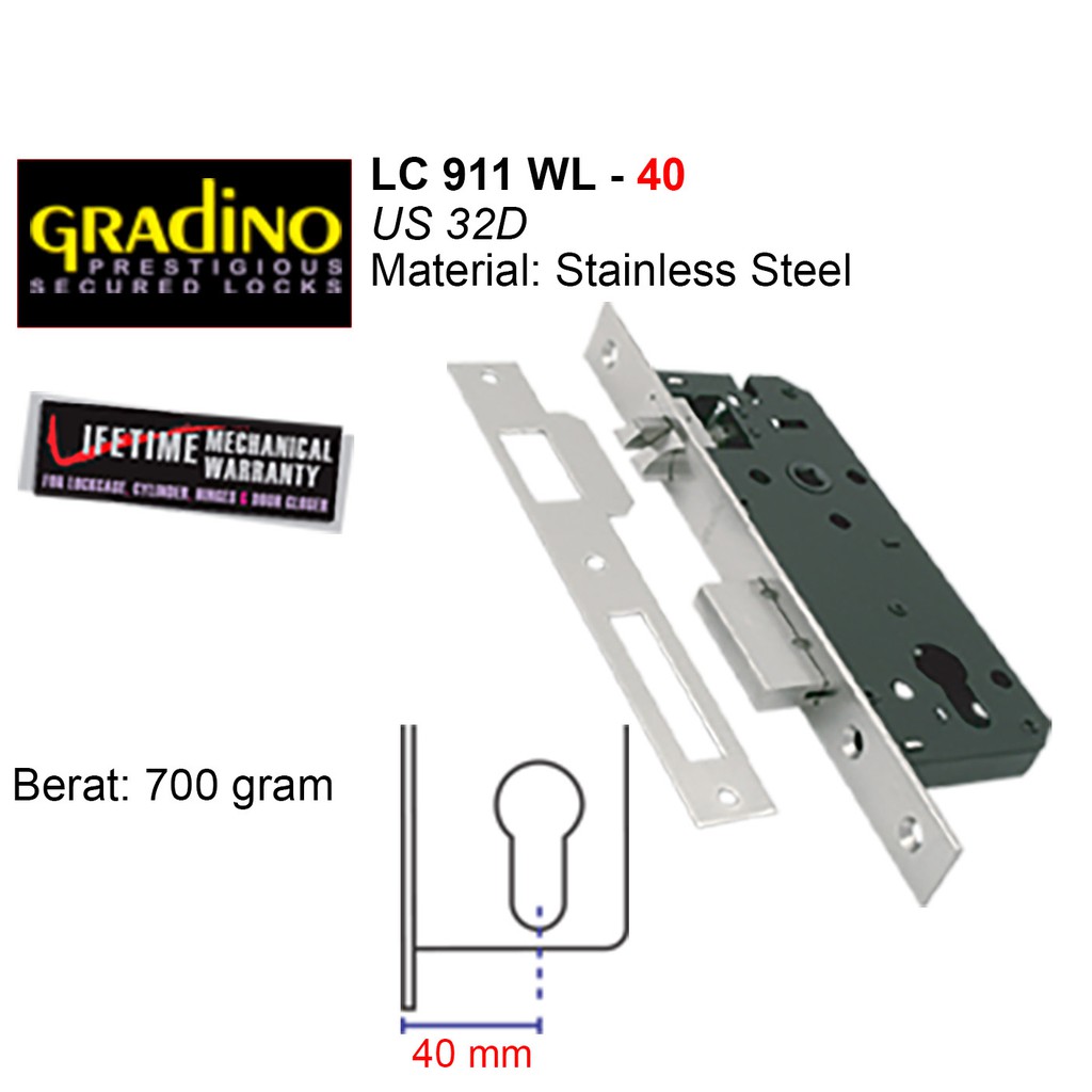 Jual Gradino Swing Lockcase Lc 911 Wl-40 Us32D | Shopee Indonesia