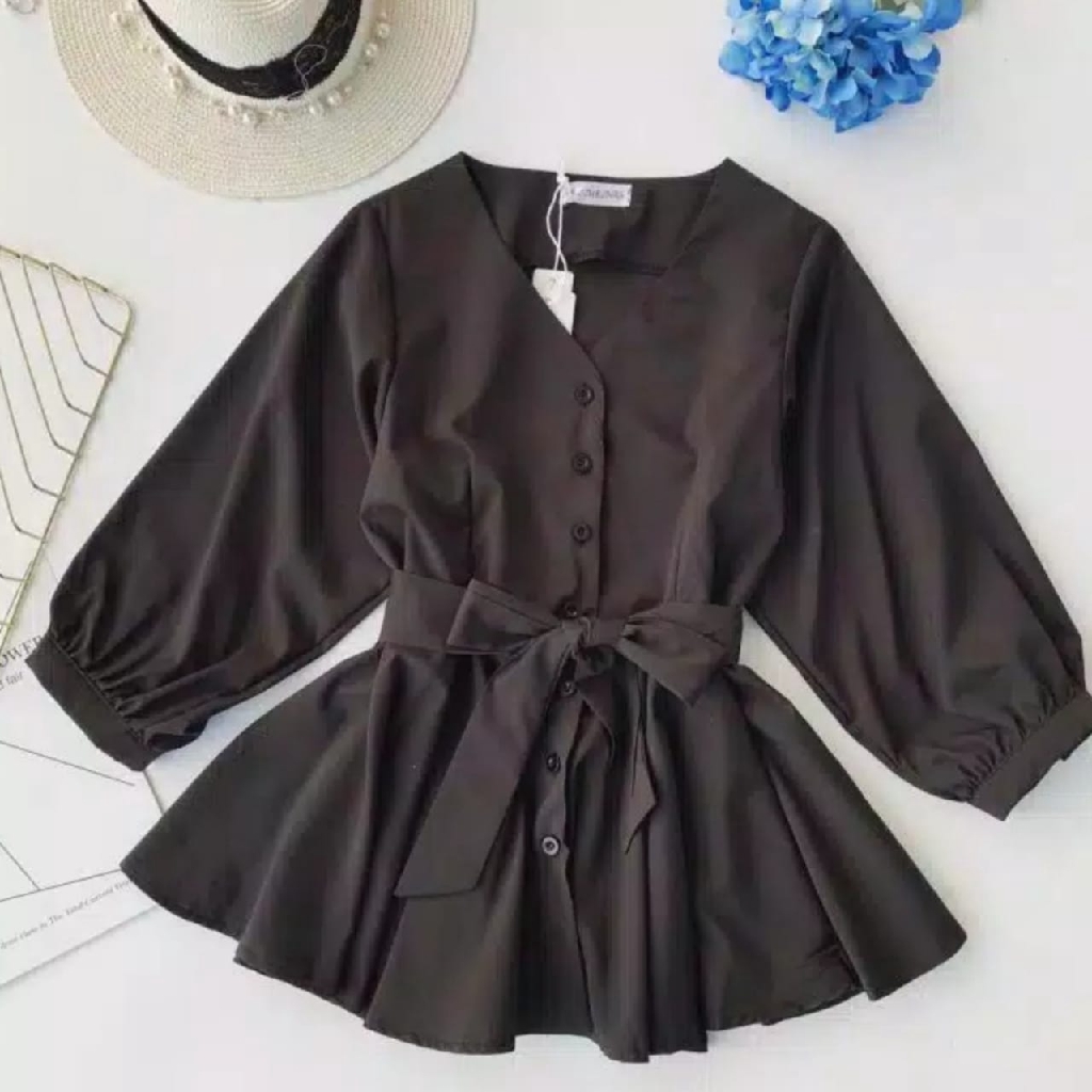 Jual [R.A] Melia Blouse l Amelia Atasan Muslim l Korean style Blouse ...