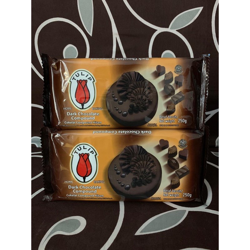 Jual TULIP DARK CHOCOLATE COMPOUND 250grm | Shopee Indonesia