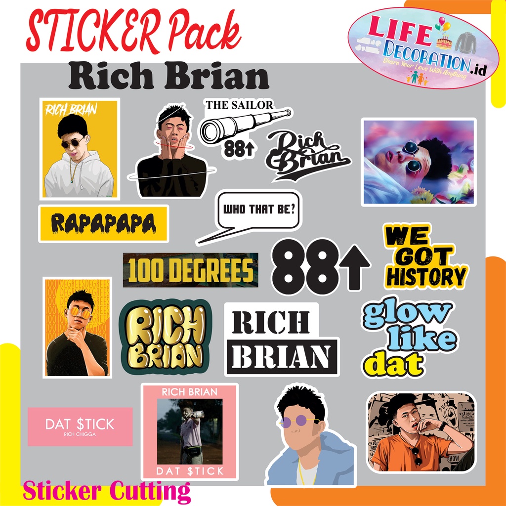 Jual STIKER RICH BRIAN / STICKER RICH BRIAN | Shopee Indonesia