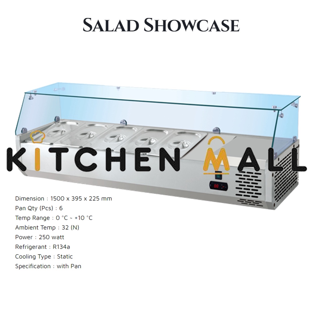 Jual WTH-1500 Counter Top Salad Case / Salad Case Displays Tempat Salad ...