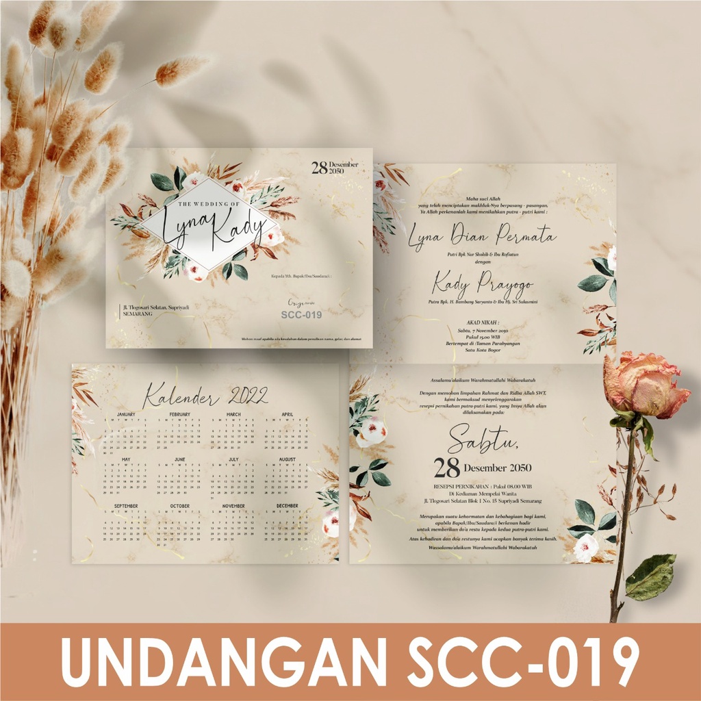 Jual Undangan Pernikahan Wedding Kalender Unik Kekinian | SCC-019 ...