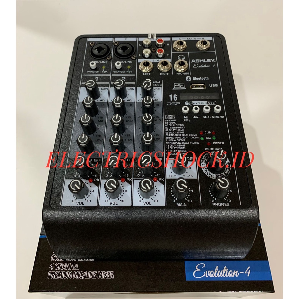 Jual MIXER ASHLEY 4 CHANNEL ORIGINAL EVOLUTION 4 BLUETOOTH USB PC | Shopee Indonesia