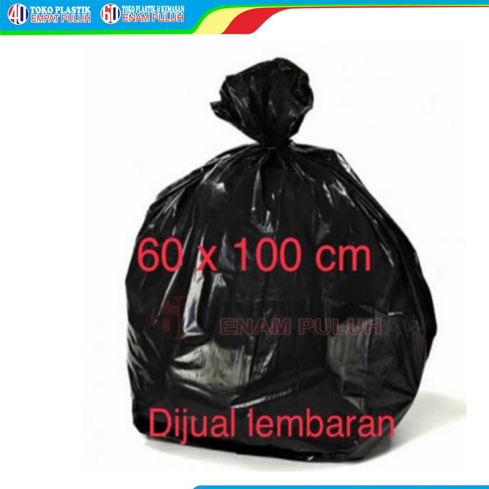 Jual Kresek kantong plastik sampah hitam tebal besar 60 x 100 lembaran trash bag garbage bag ...