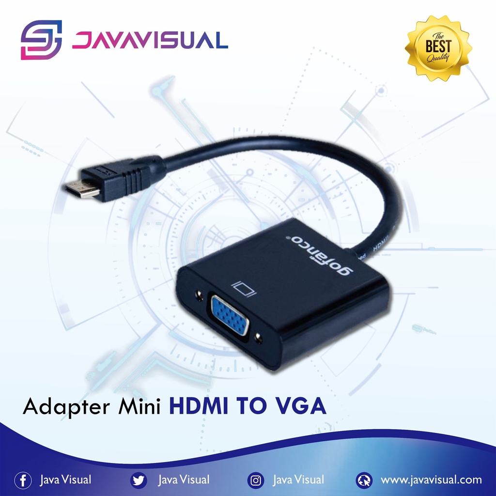 Jual Adapter Mini HDMI to VGA Video Converter MiniHDMI Monitor RGB DB15 ...