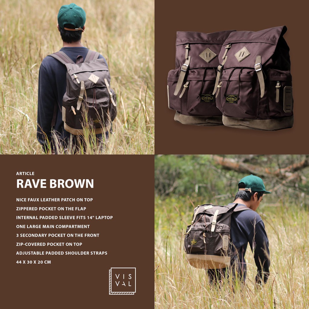 Jual TAS VISVAL Rave BROWN/TAS PUNGGUNG/TAS RANSEL BRANDED/TAS LAPTOP ...