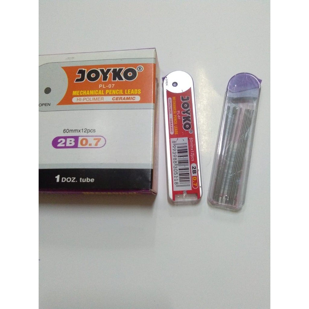 Jual JOYKO Reffil Pencil Lead 2B PL-0.7 ( 60mm X 12pcs ) REFILL isi ...
