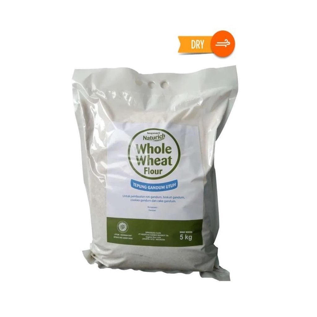 Jual Naturich Tepung Gandum Utuh / Whole Wheat Flour 5 Kg | Shopee ...