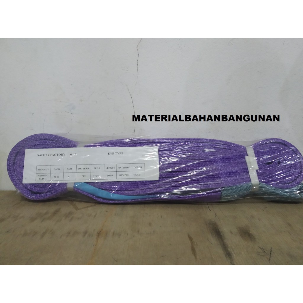 Jual Webbing Sling 1 Ton x 1 inch x 6 Meter Sling Kain Cargo Tali ...