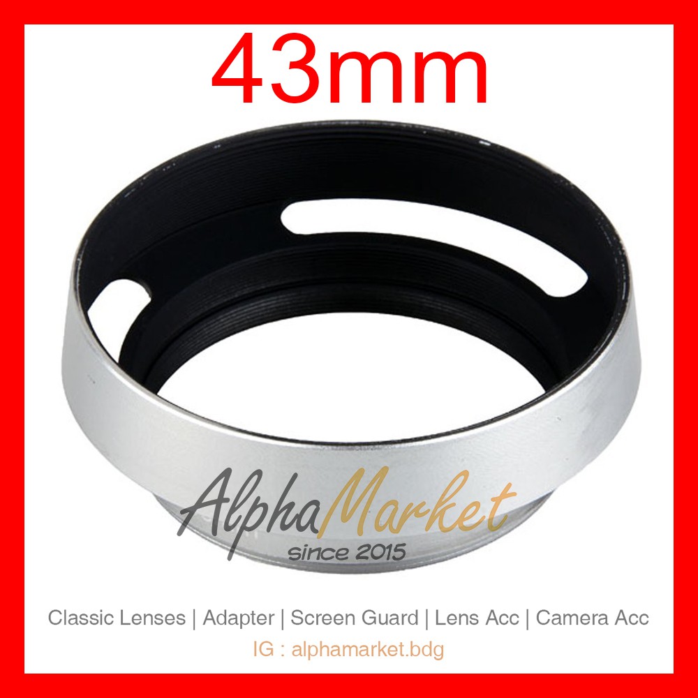 Jual Metal Silver Vented Lens Hood Lensa 43mm Ring Filter 43 mm Canon ...