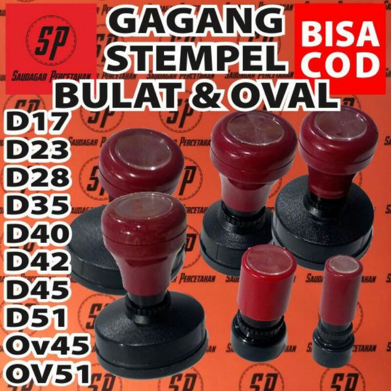 Jual Gagang Stempel Flash / Warna BULAT & OVAL D17 D23 D25 D28 D35 D40 D42 D45 D51 OV35 OV45 ...