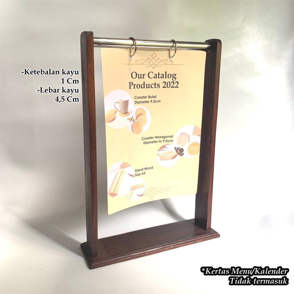 Jual Stand Menu Stainless Ukuran A5 Menu Stand Nomor Meja Stand Display ...