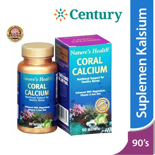 Jual Nature's Health Coral Calcium 90 Tablet/kalsium/Suplemen kesehatan ...
