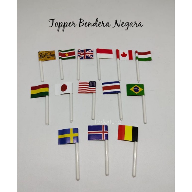 Jual Topper Tusuk Bendera Negara isi 14pcs | Shopee Indonesia