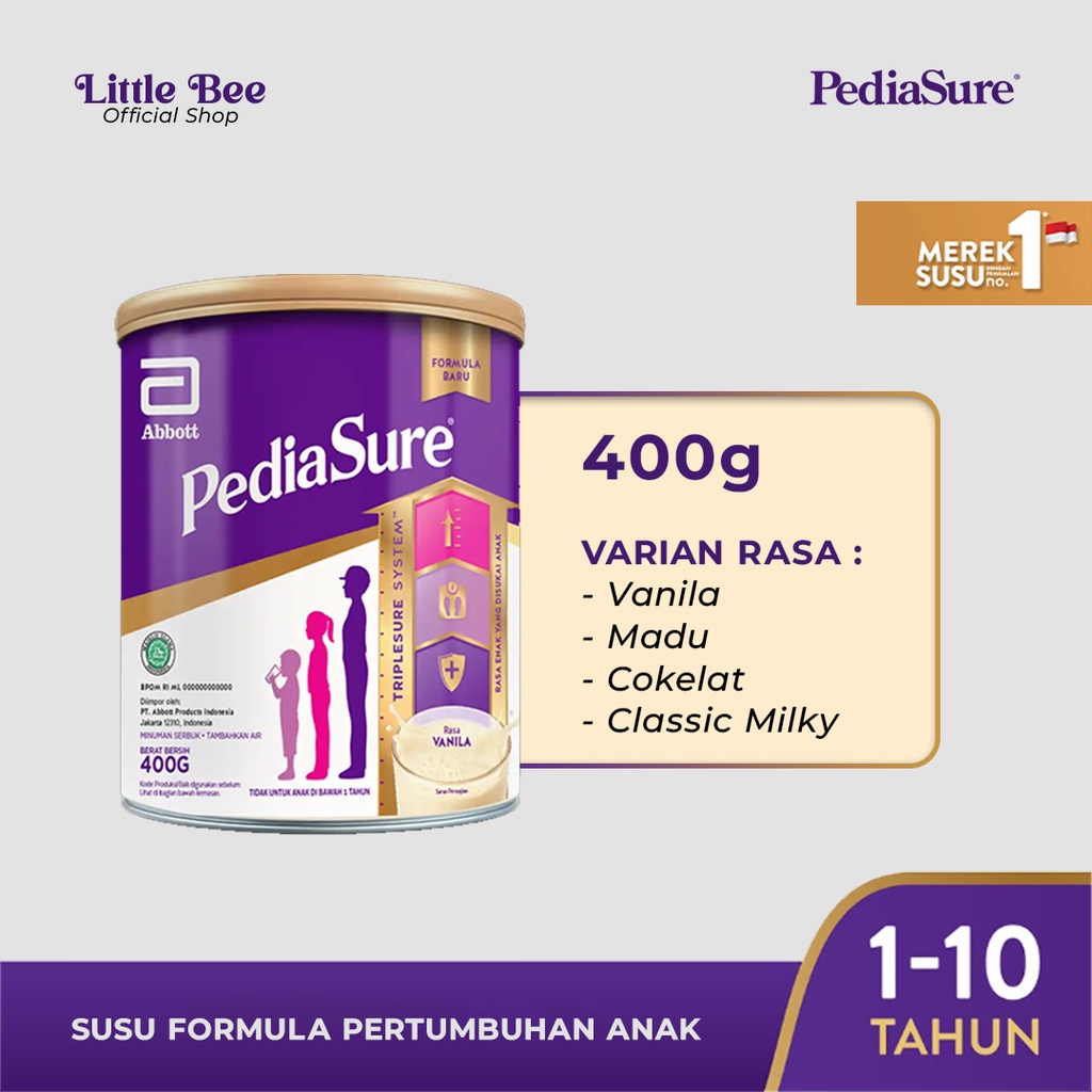 Jual Susu Formula Pertumbuhan Anak 1-10 Tahun | PediaSure 400g | Rasa Vanila, Madu, Cokelat dan ...